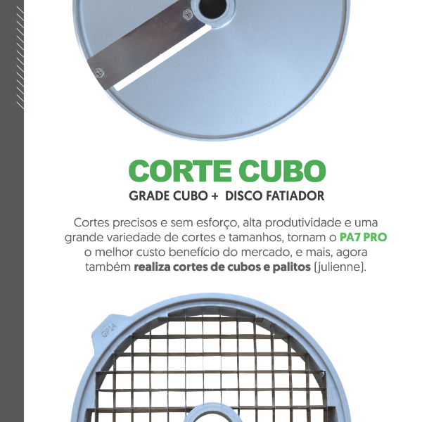 Processador de Alimentos PA7 PRO - Fatiador, Ralador, Palito